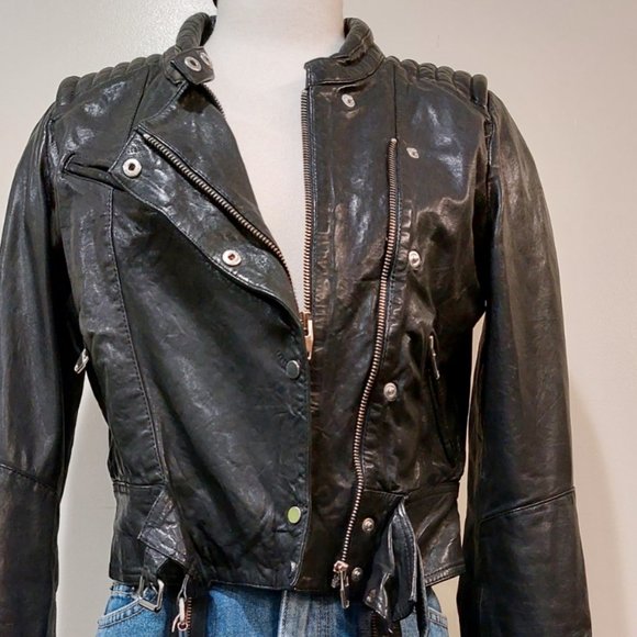 H&M | Jackets & Coats | Killer Designvintage 0 Genuine Oil Tan Leather ...